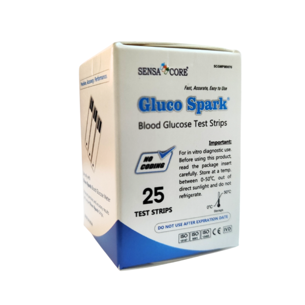 Gluco Spark- Glucometer Strips (pack of 25) Suitable with Gluco spark ...