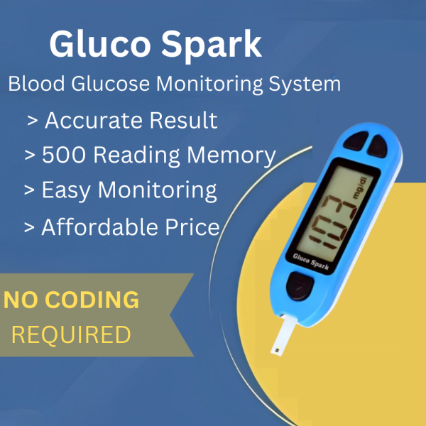 Gluco Spark Bare Glucometer Sugar Test Device (No strips, lancets and ...