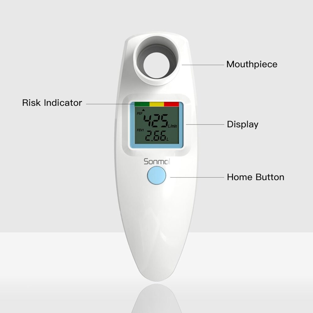 Sonmol Digital Spirometer-Peak Flow Meter For Asthma, COPD, Smokers ...