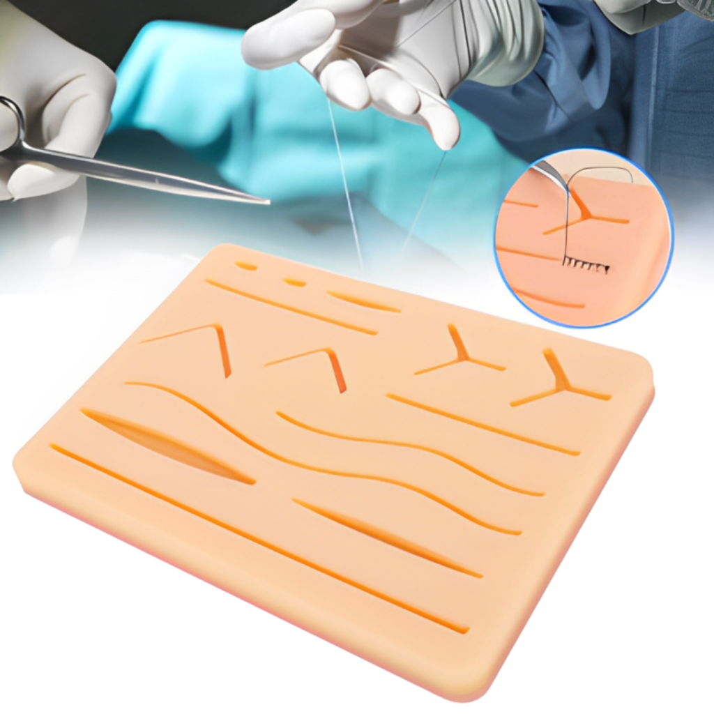 B-Arm Suture Practice Pad for Medical Stitching | Silicone Suture Practice Pad 3 layer (Human ...