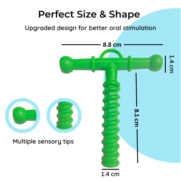 B-Arm Chewy Tube with Sensory Spiral (Green) | Chewing Tube for ADHD ...