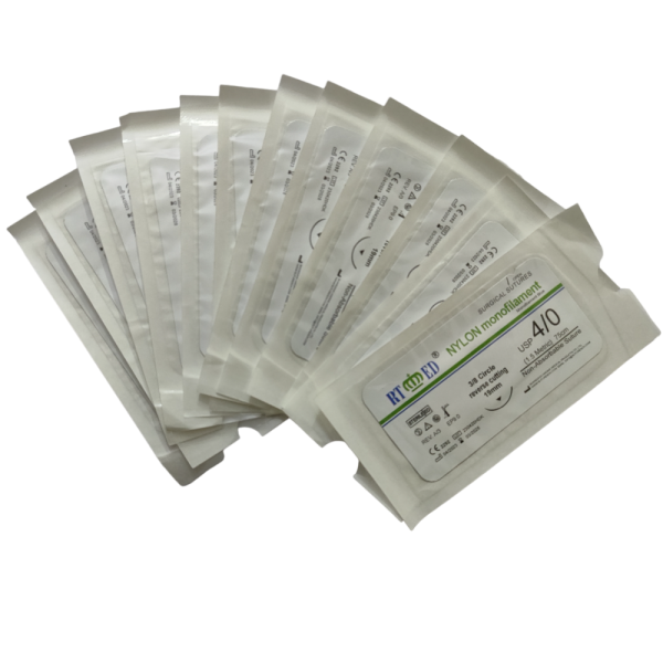 B-Arm Nylon Suture Thread (Pack of 12) Non-Absorbable USP 4-0 / 1.5 ...