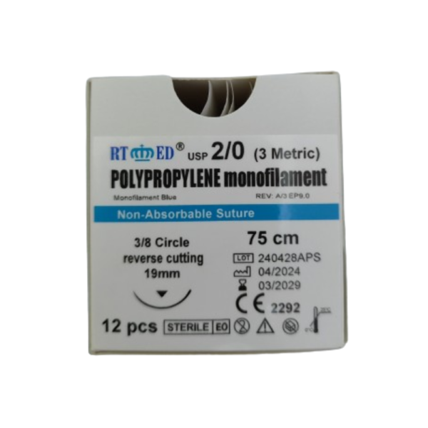 B-Arm Polypropylene Suture Thread (Pack of 12) – Non-absorbable USP 2-0 ...