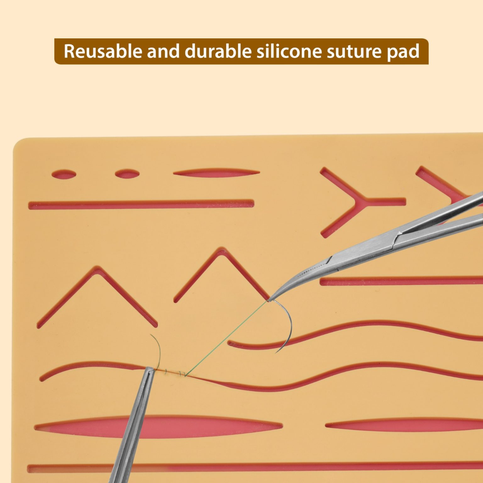 B-Arm Suture Practice Kit with Suture Pad, 4 Surgical Suture Threads, 3 Surgical Instruments ...