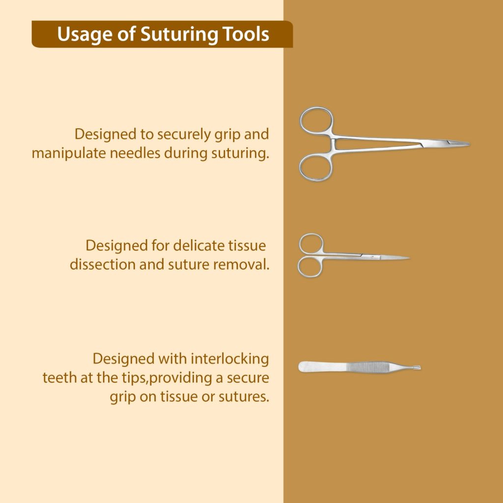 B-Arm Suture Practice Kit with Suture Pad, 4 Surgical Suture Threads, 3 Surgical Instruments ...